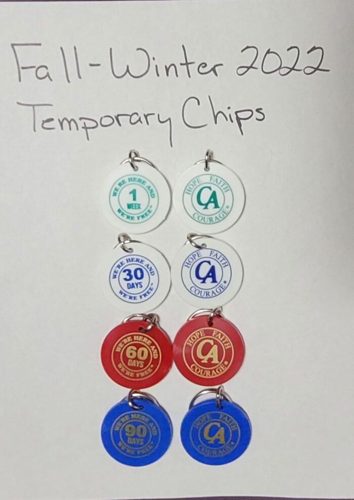 Sobriety Chips – Temporary – The Cocaine Anonymous Virtual Museum